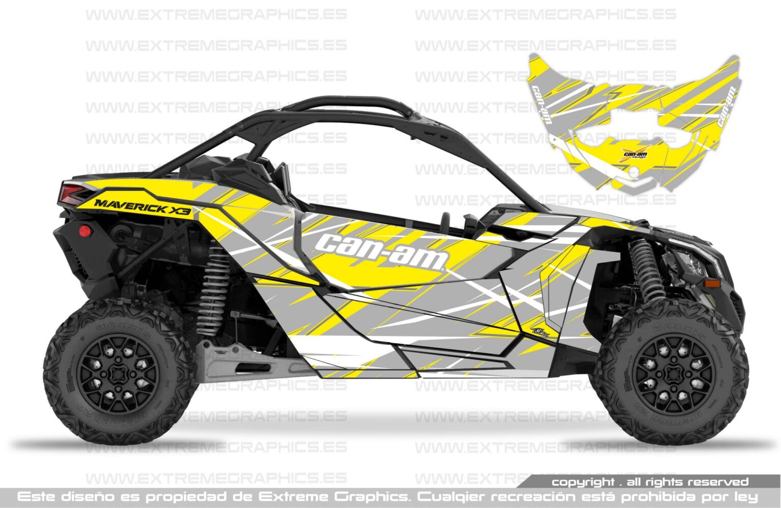 VINILOS CAN AM X3 RACE AMARILLO GRIS - MX Racing