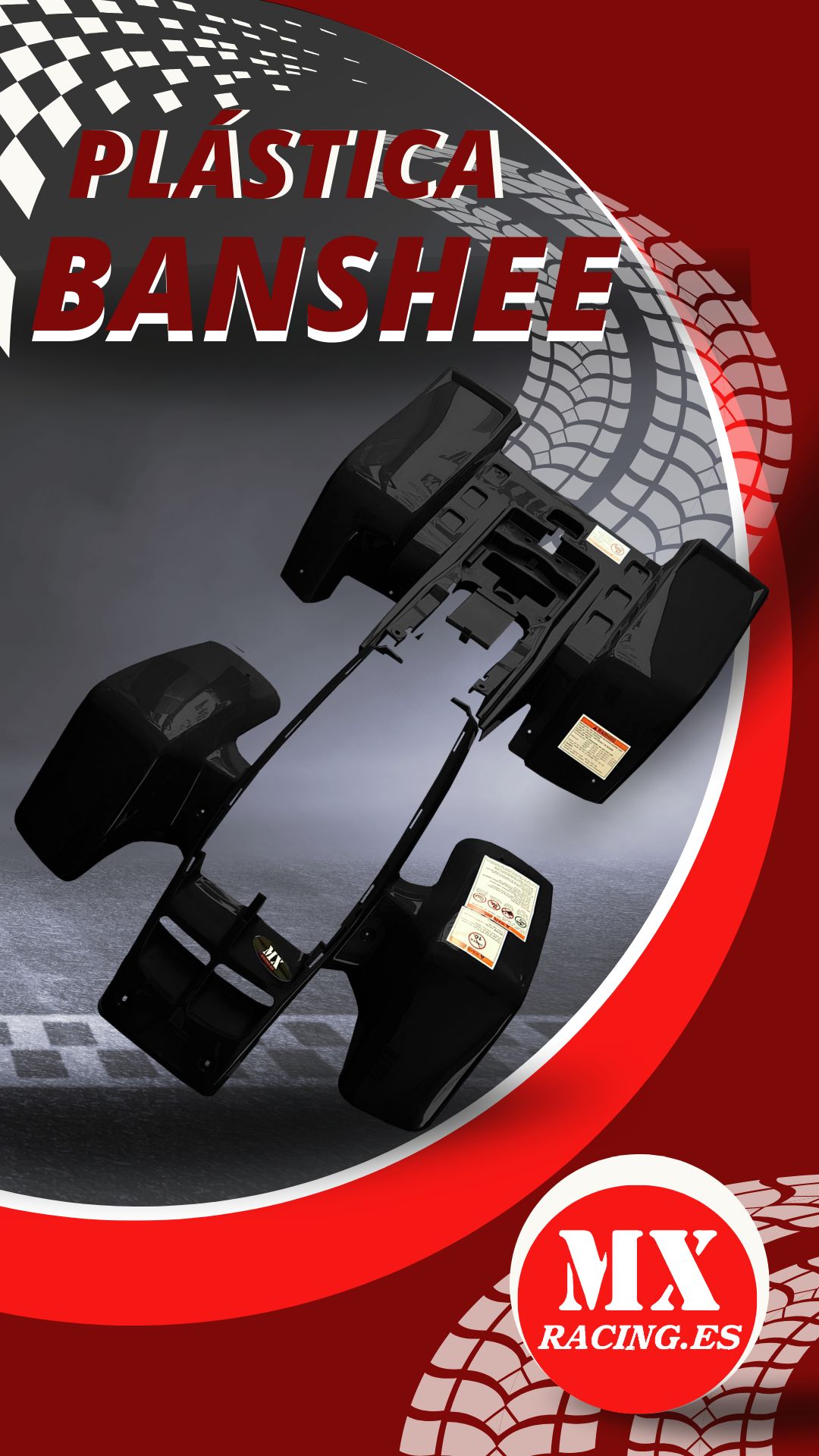 kit plasticos delanteros+traseros mxracing para yamaha banshee color ...